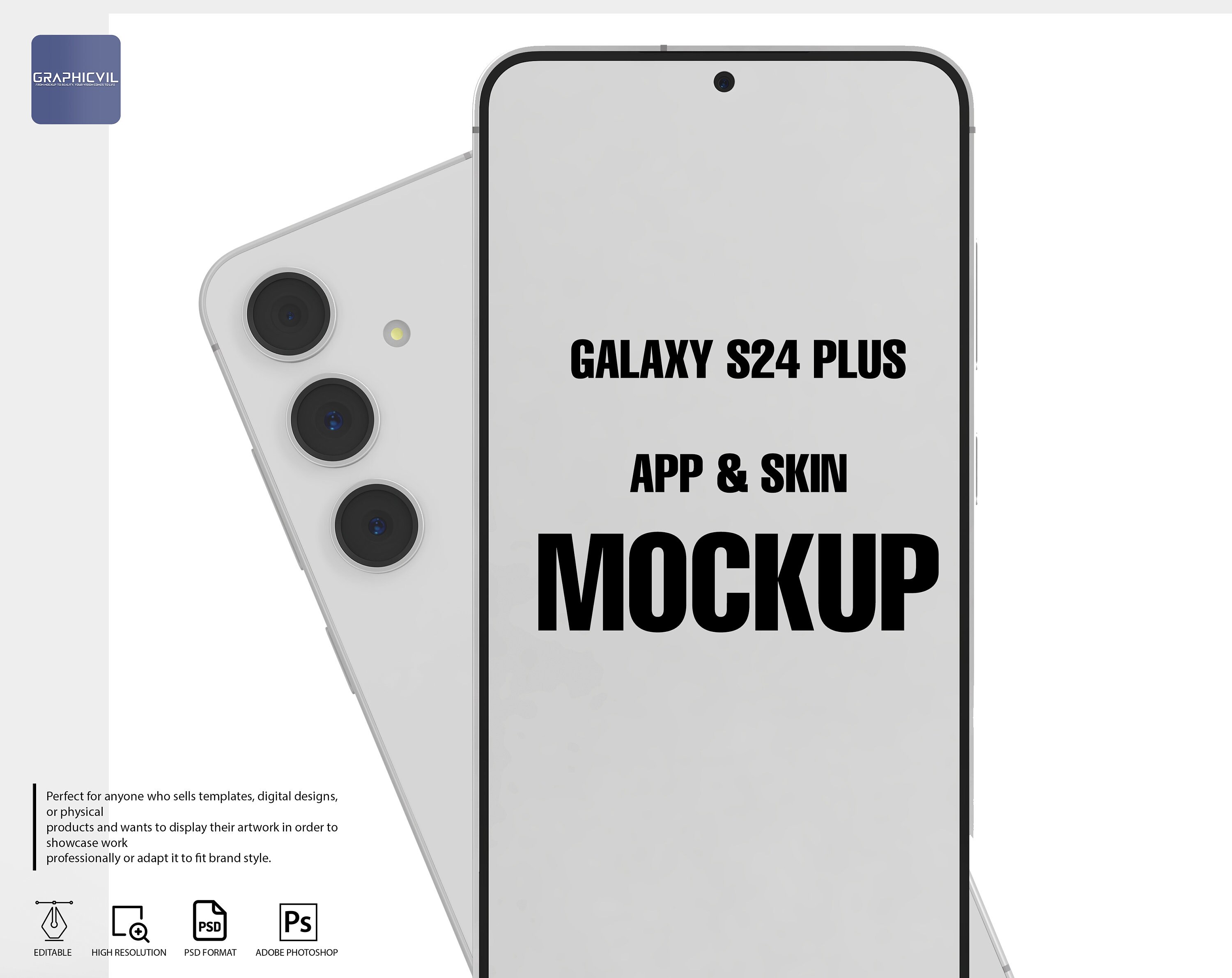 Galaxy S24 Plus Mockup: App & Skin Design (PSD) - Etsy