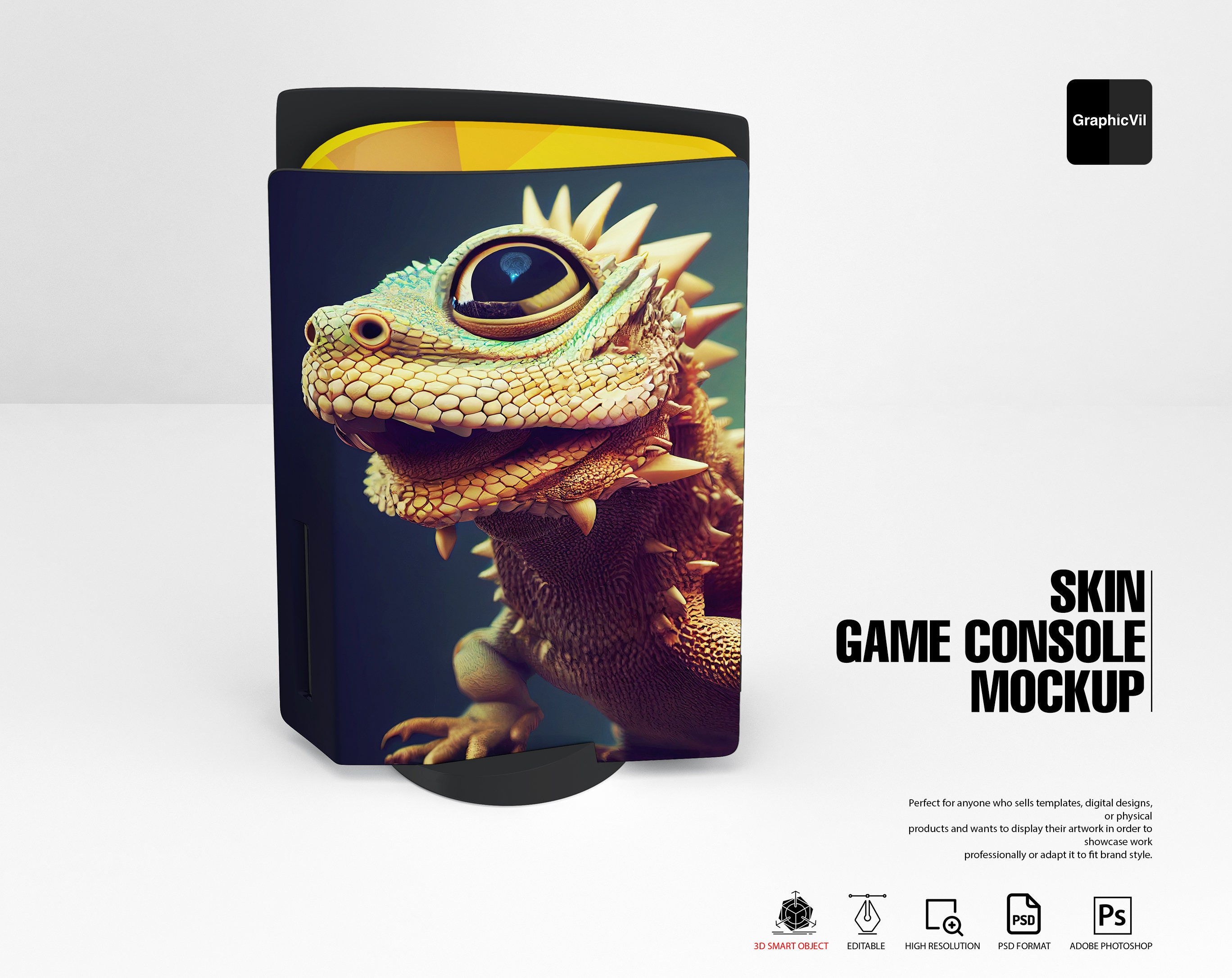 Sony Playstation 5 Skin Mockup Ps5, Ps5 Skin, Console Skin Mockup, Play ...