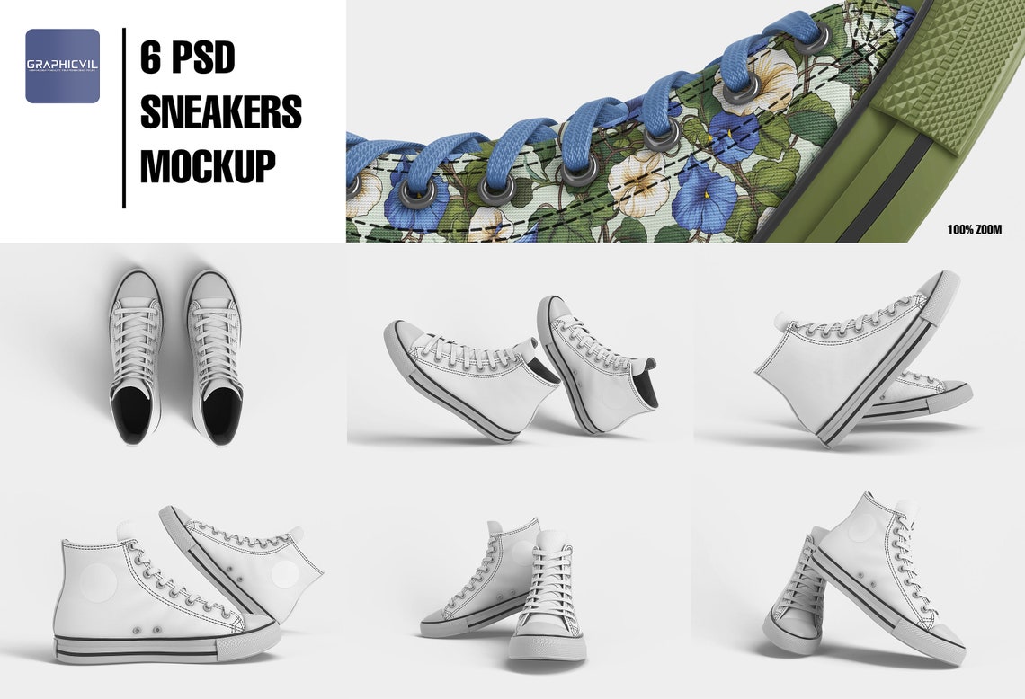 Sneakers Mockup: 6 PSD Shoe Template (6000x4000) - Etsy