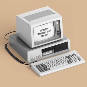IBM Model 5150 Vintage PC Mockup | Vintage Pc Mockup, Pc Mockup, Old Pc ...