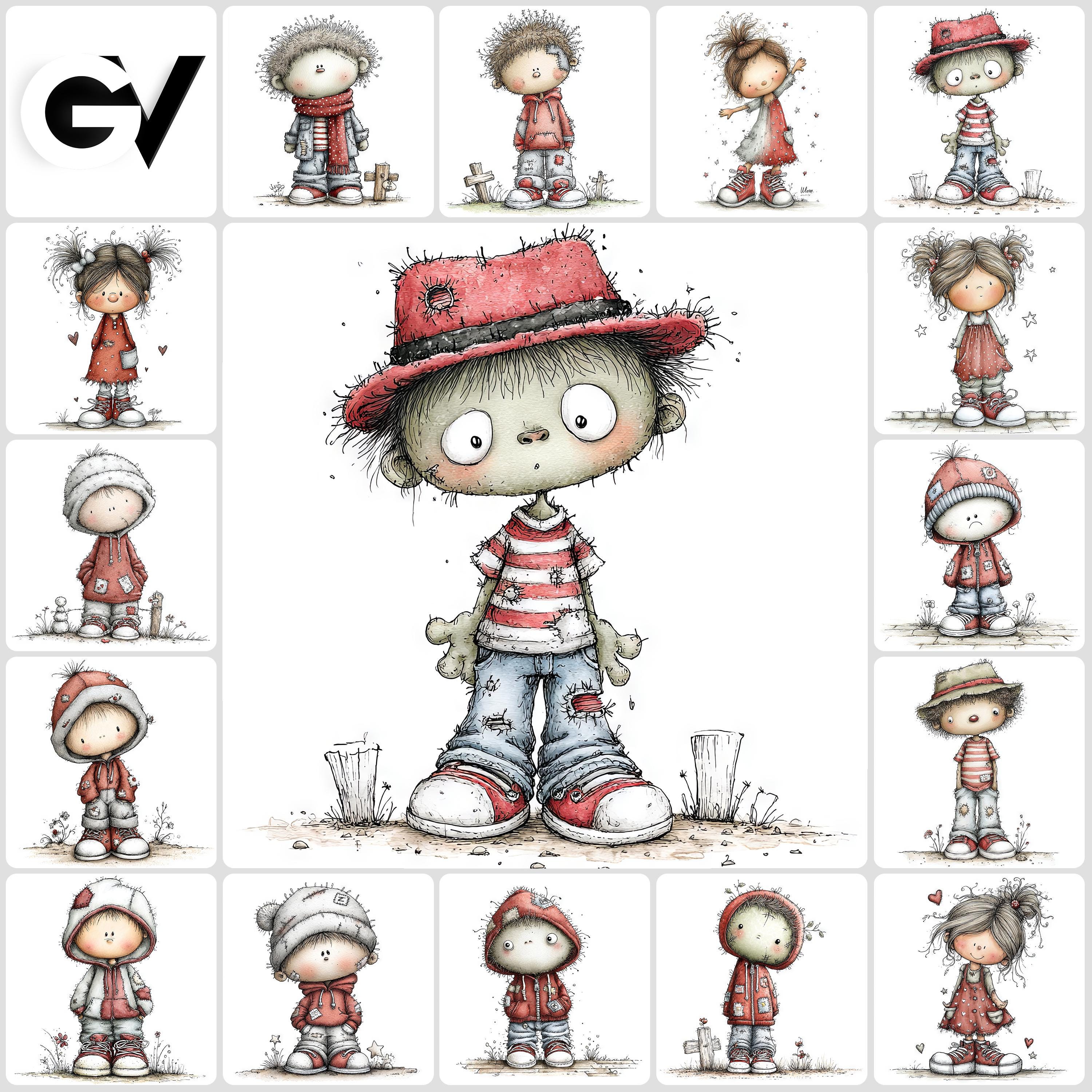 Funky Zombie Clipart – Cool Outfits & Playful Style (commercial Use ...