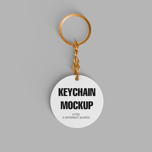 Keychain Mockup: 6 Shapes, Customizable PSD Template - Etsy