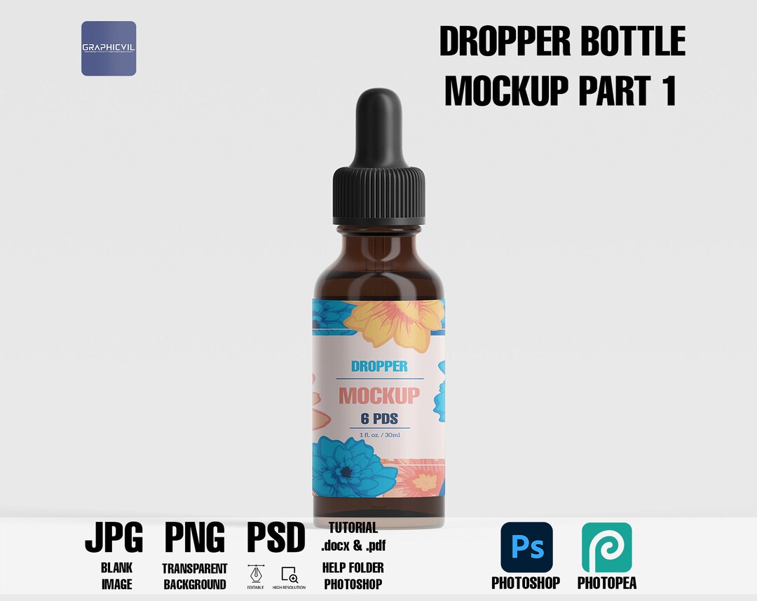Dropper Bottle & Box Mockup: 6 PSD, Pipette Squeezer Dispenser - Etsy