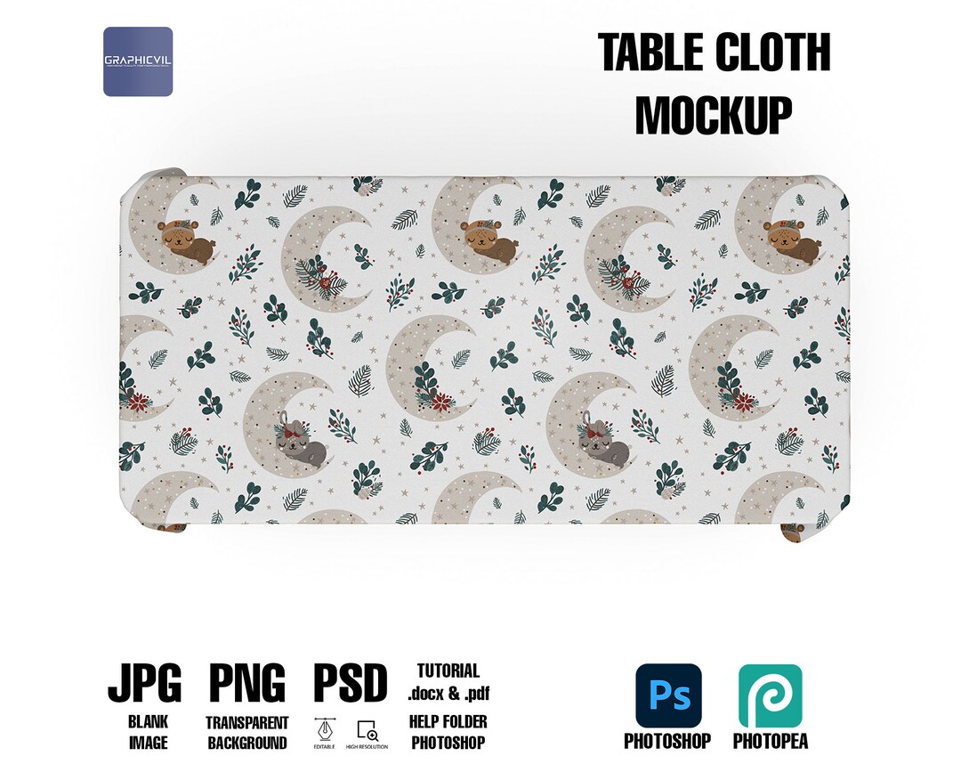 Dye Sublimation Tablecloth Mockup tablecloth Mock Up, Fabric Mockup ...