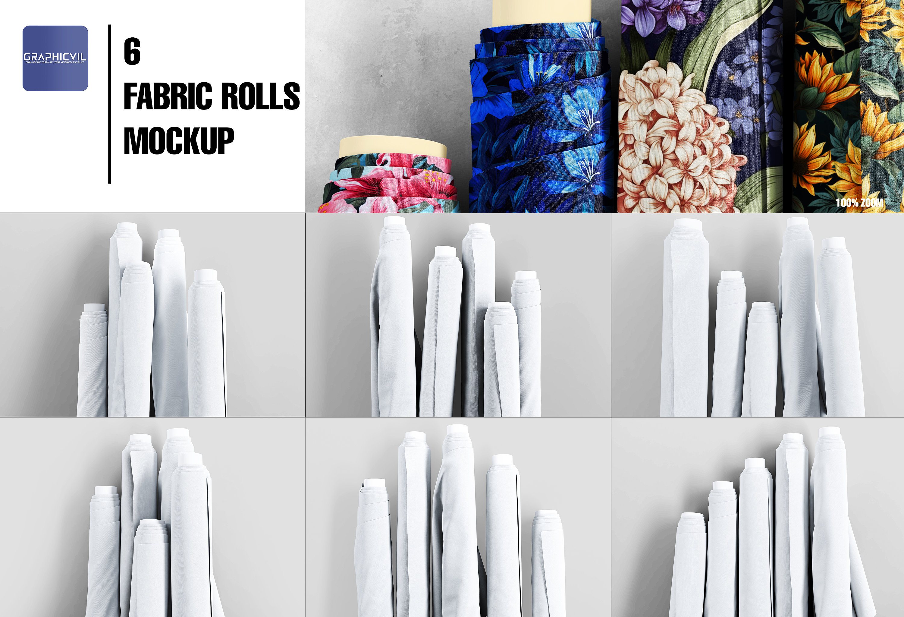 Fabric Rolls Mockup Fabric Mockup, Fabric Mock up Fabric Pattern, Wool ...