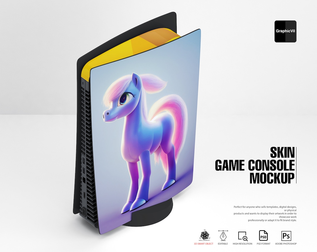 Sony Playstation 5 Skin Mockup Ps5, Ps5 Skin, Console Skin Mockup, Play ...