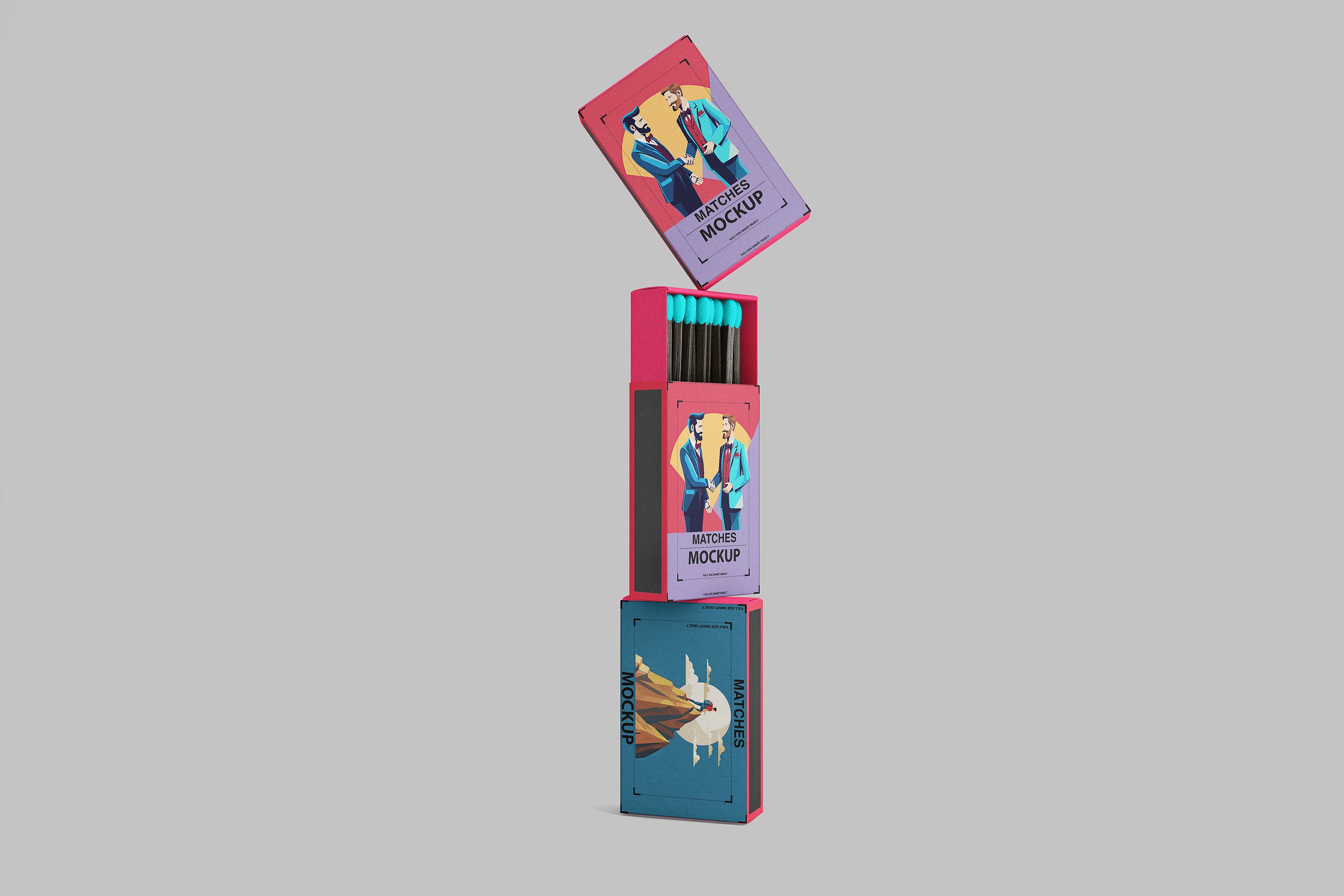 Dye Sublimation Matchbox Mockup Packaging Design, Pyro Pack Mockup ...
