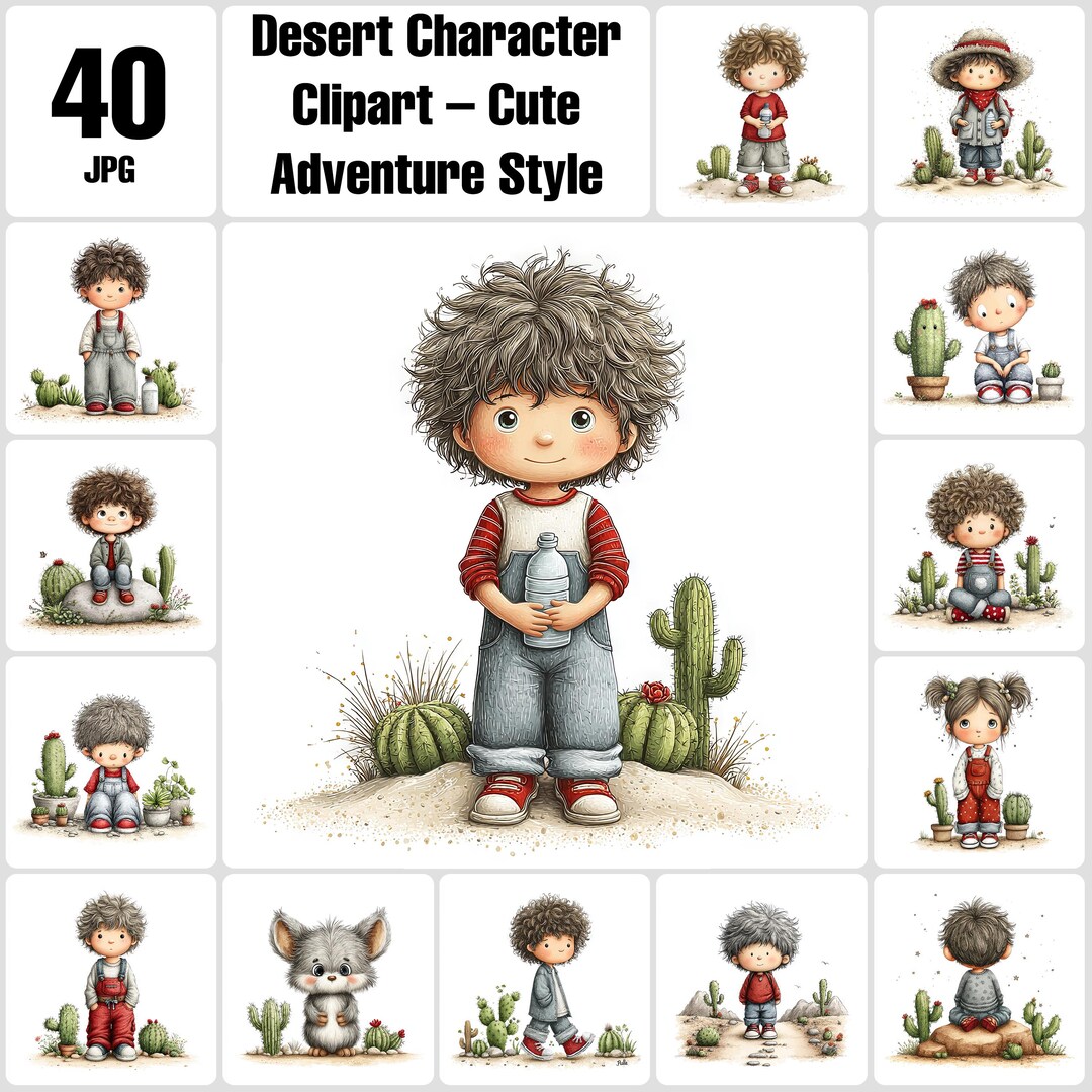Desert Character Clipart – Adventure Style (commercial Use) (digital ...