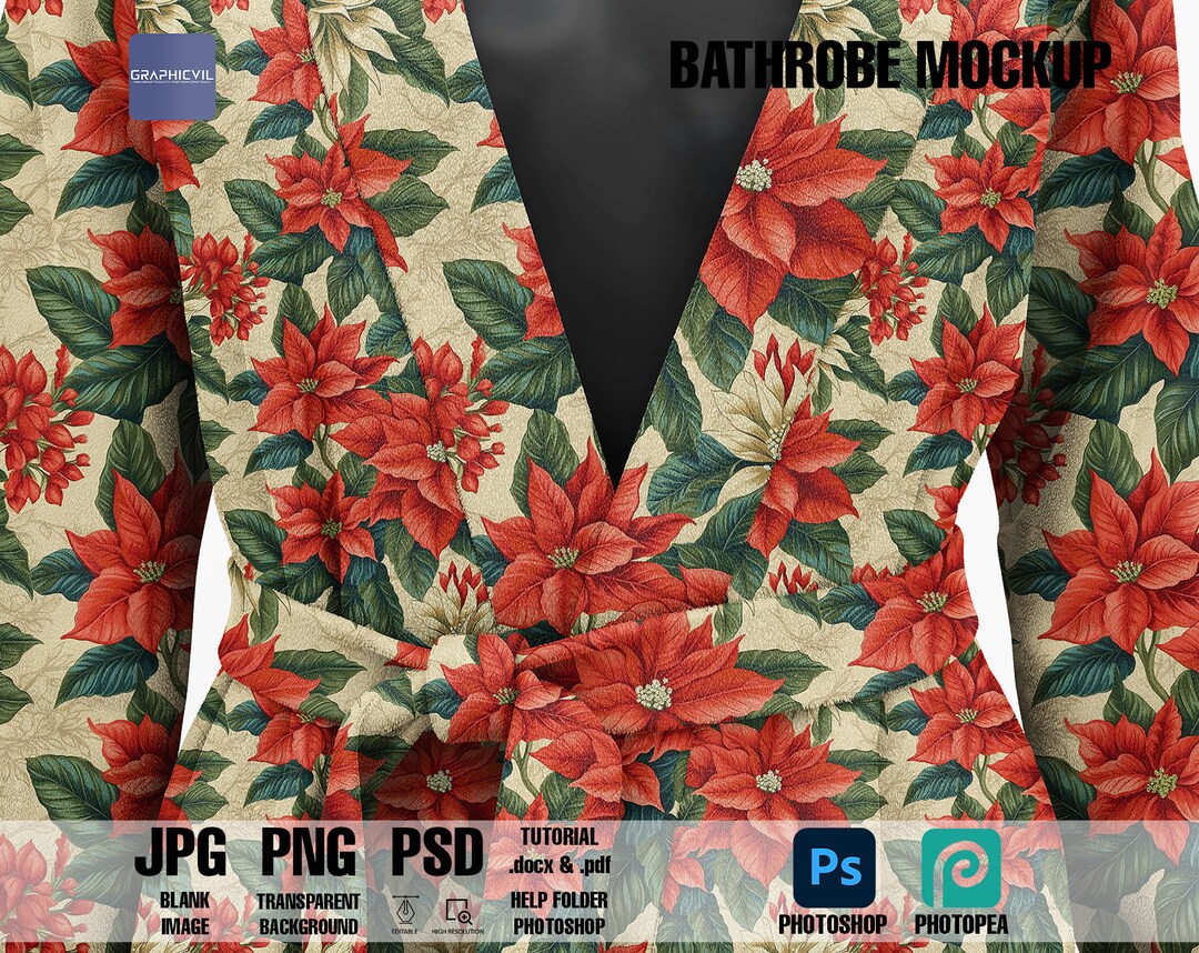 Bathrobe Mockup | Robe Template, Cotton Bathrobe Mockup Bathrobe ...