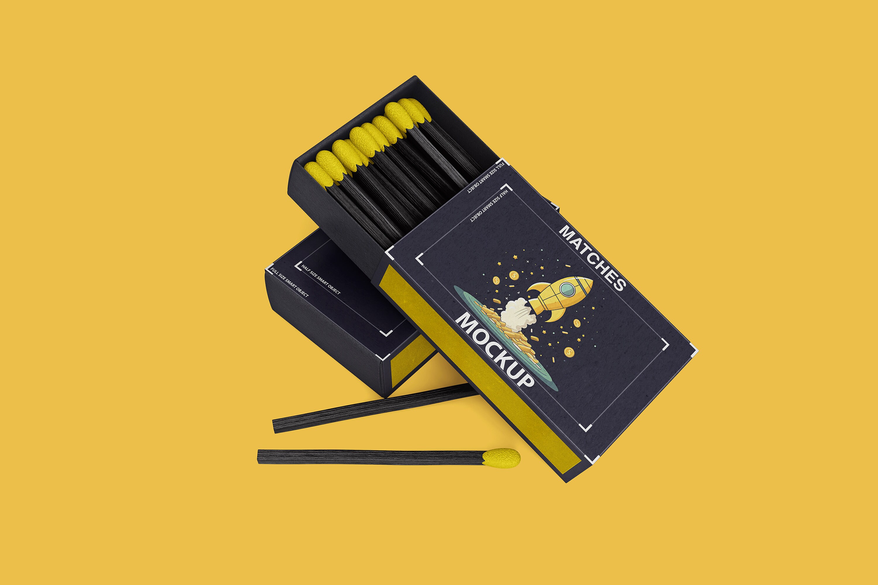 Dye Sublimation Matchbox Mockup Packaging Design, Pyro Pack Mockup ...