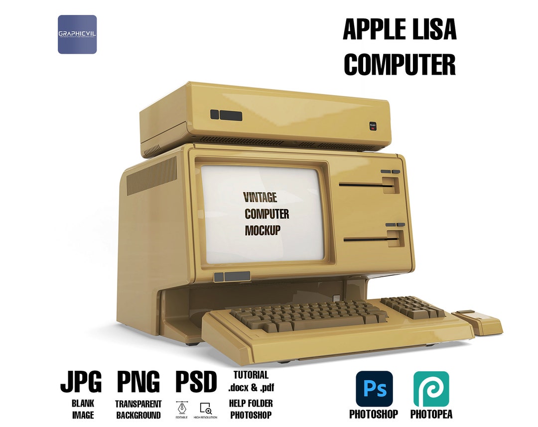 Apple Lisa Computer Mockup Vintage PC Mockup Vintage Pc Mockup Pc ...