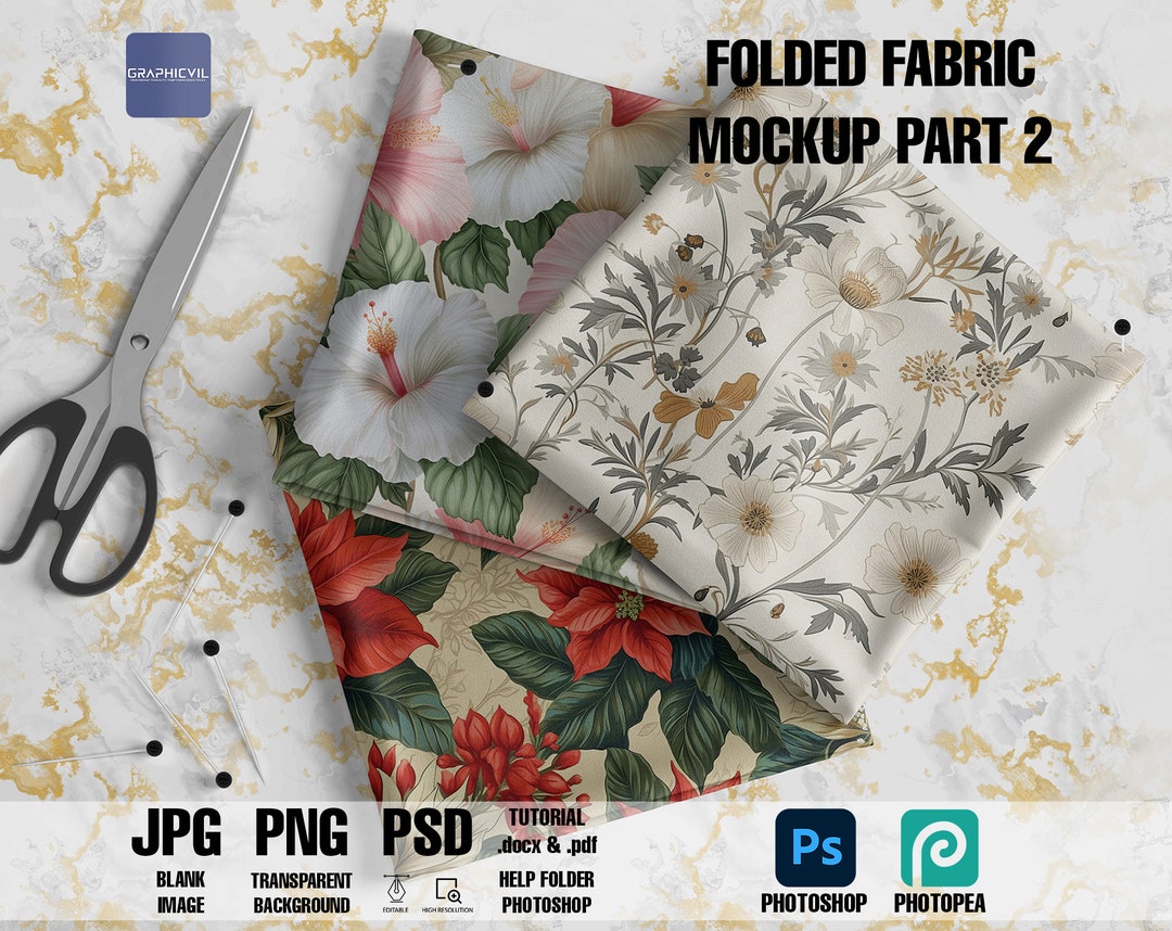 Folded Fabrics Mockup | Fabric, Folded Fabric, Pattern Mockup, Pattern ...