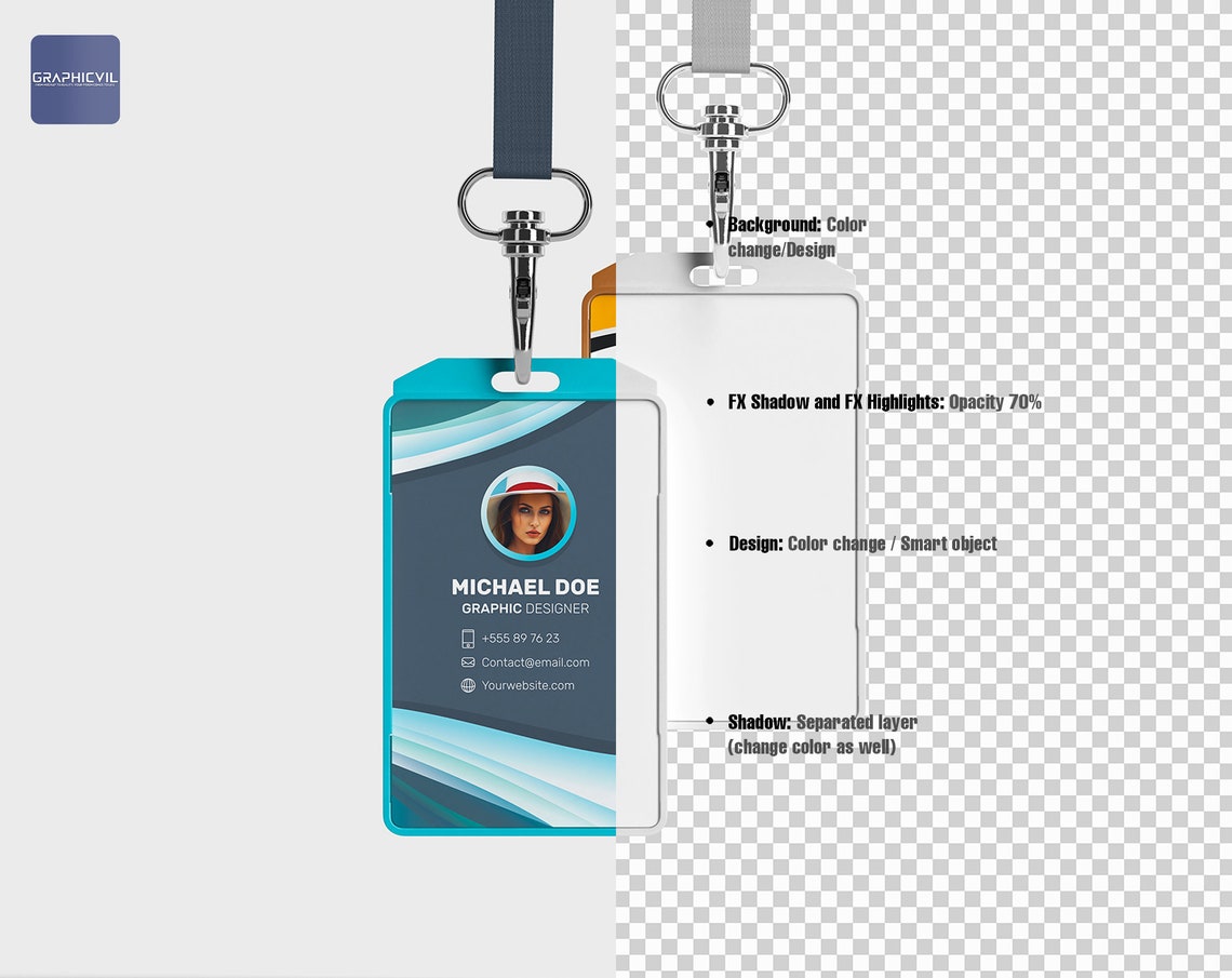 ID Card Mockup Part, Tag Mockup, Badge Mockup, Id Mockup ...