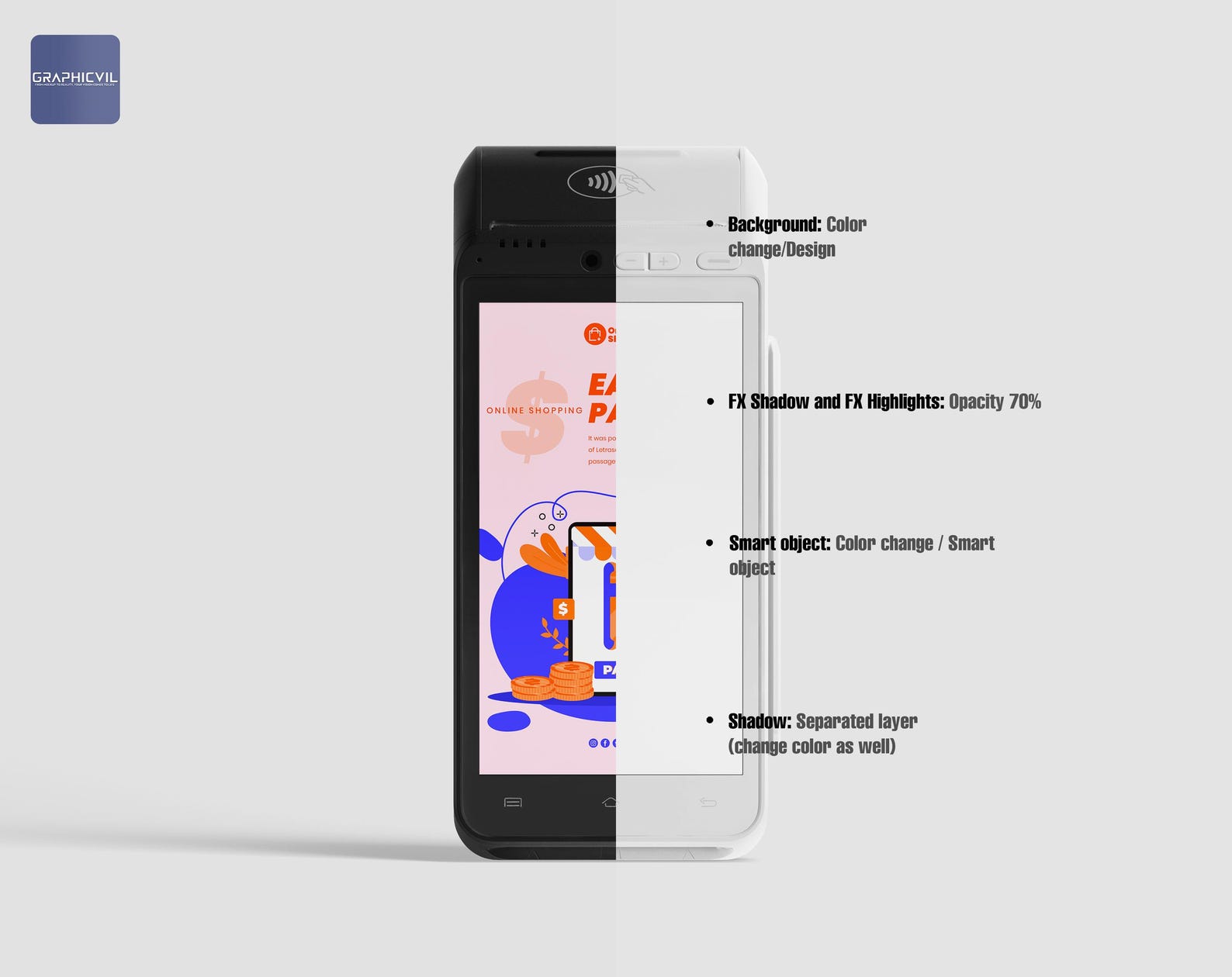 POS Terminal Mockup: Customizable Payment Device (PSD) - Etsy