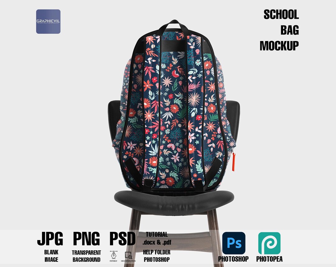 Sublimation Backpack Mockup, Sublimation Book Bag Mockup, Sublimation ...