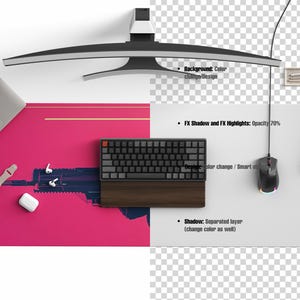 Desk Mat Mockup, 1 PSD Fully Editable, Desk Mat PSD Template, Desk Mat ...