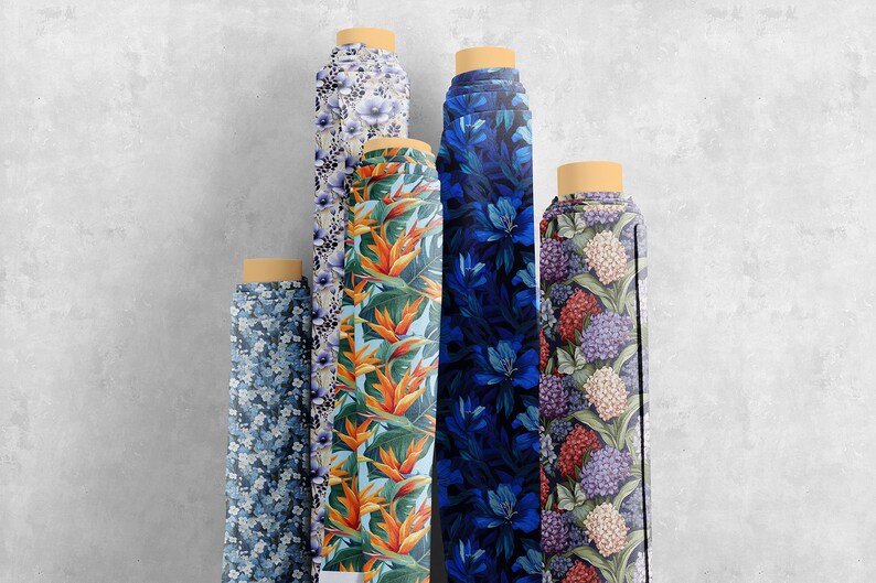 Fabric Rolls Mockup: Pattern Presentation (PSD) - Etsy