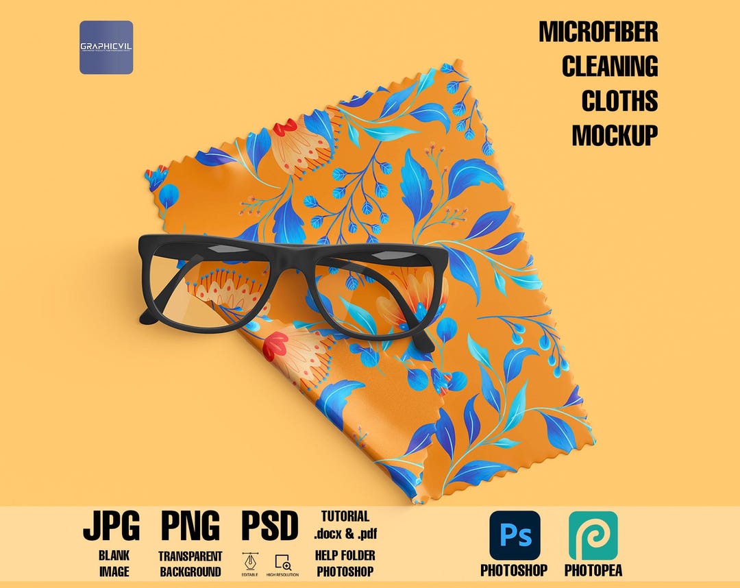 Microfiber Cleaning Cloths Mockup, Fabric Mockup, Cloth Mockup ...
