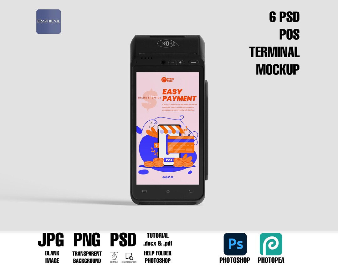 POS Terminal Mockup: Customizable Payment Device (PSD) - Etsy