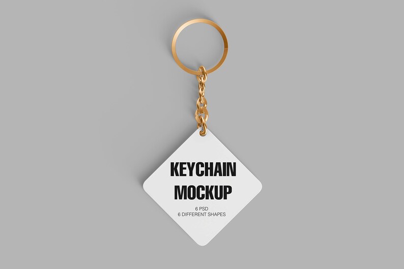 Keychain Mockup: 6 Shapes, Customizable PSD Template - Etsy