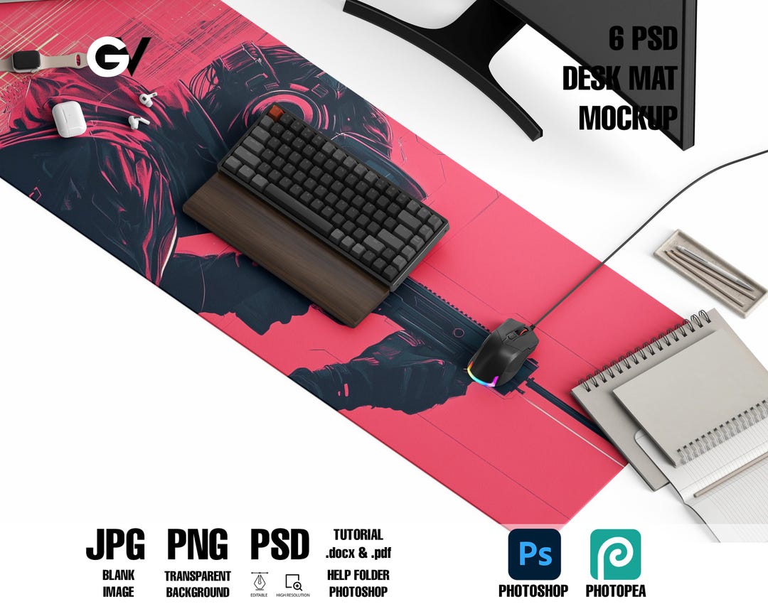 Desk Mat Mockup: Fully Editable PSD Template - Etsy