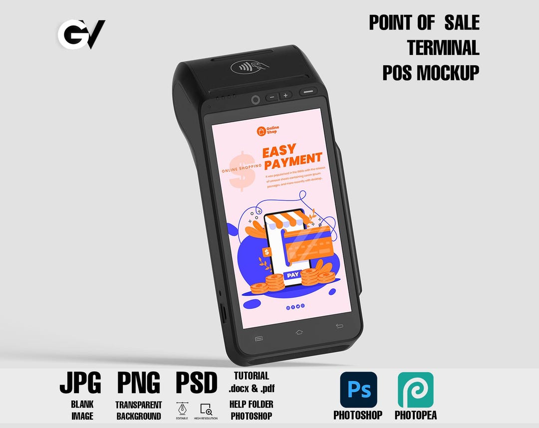 POS Terminal Mockup, Scan Card Payment (PSD) - Etsy