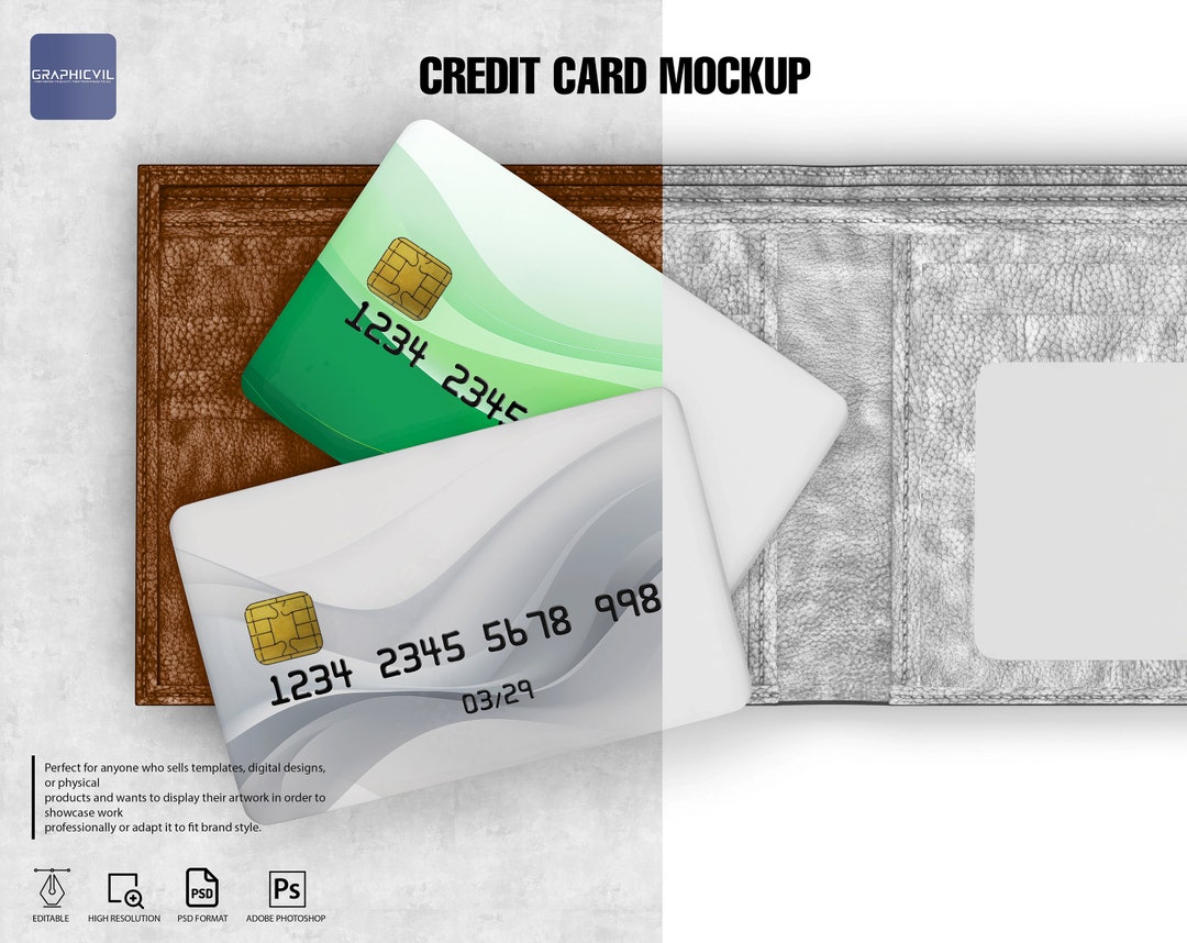 Credit Card Mockup, Visa Card Mockup Master Card Mockup Wallet Mockup ...