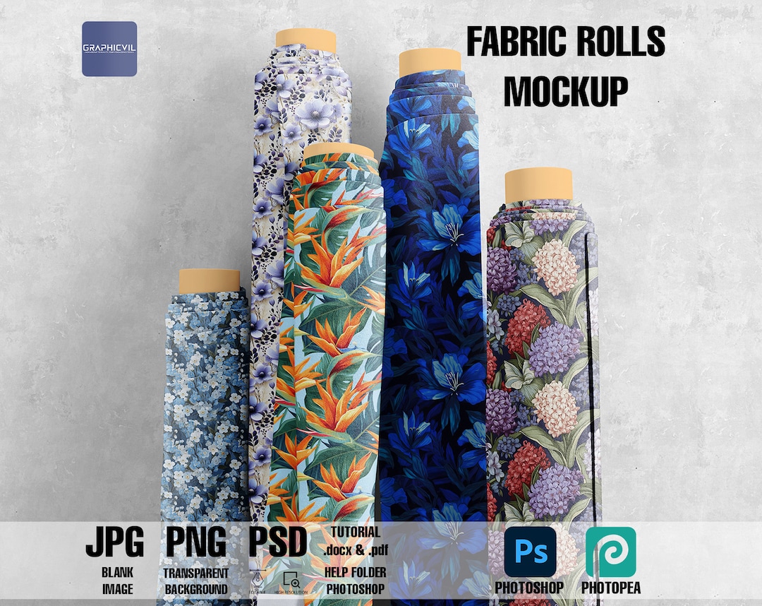 Fabric Rolls Mockup Fabric Mockup, Fabric Mock up Fabric Pattern, Wool ...