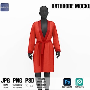 Bathrobe Mockup | Robe Template, Cotton Bathrobe Mockup Bathrobe ...
