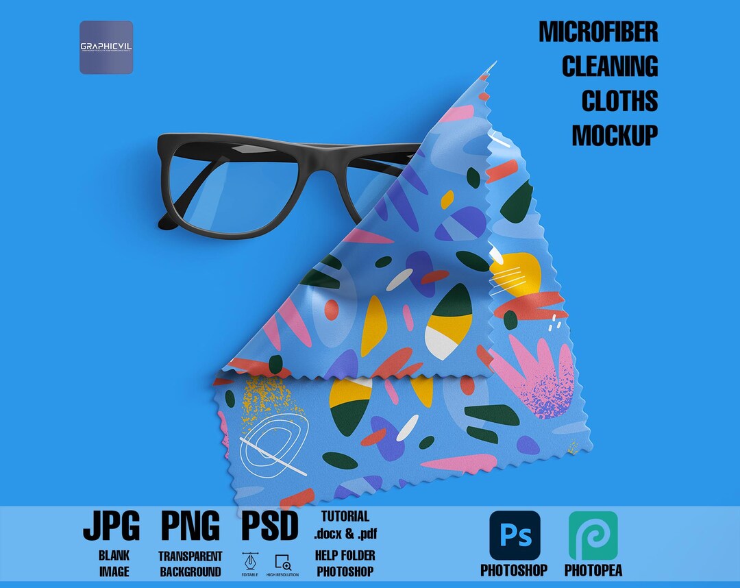 Microfiber Cleaning Cloths Mockup, Fabric Mockup, Cloth Mockup ...
