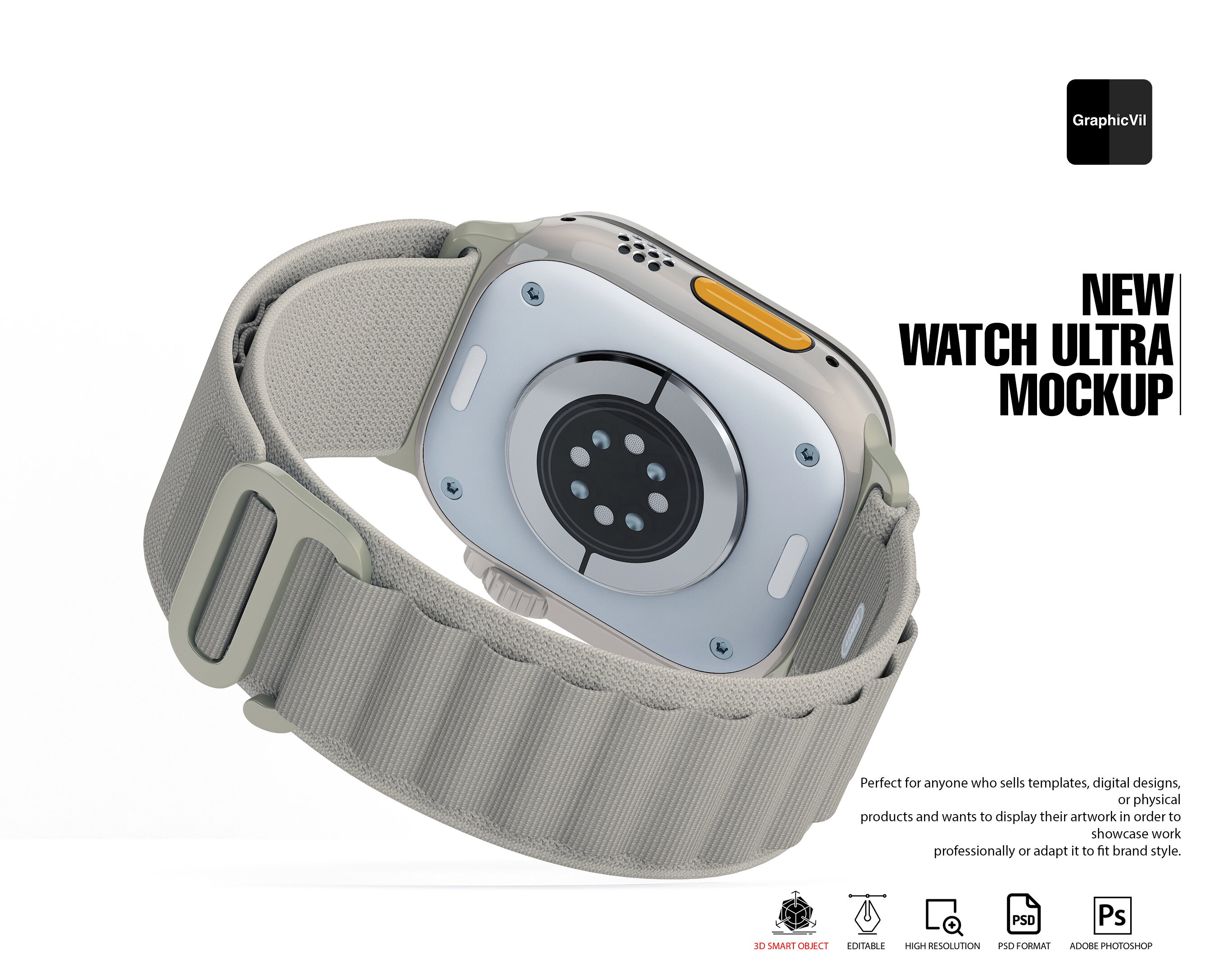 Watch Ultra Alpine Loop Mockup Watch Mockup, Watch Template, Technology ...