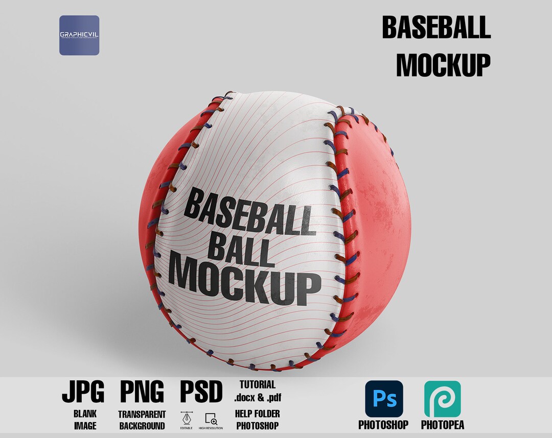 Dye Sublimation Baseball Mockup, Ball Mockup, Baseball Template, Ball ...