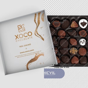 Chocolate Box Mockup, Chocolate Mockup Box Packaging Design Candy ...