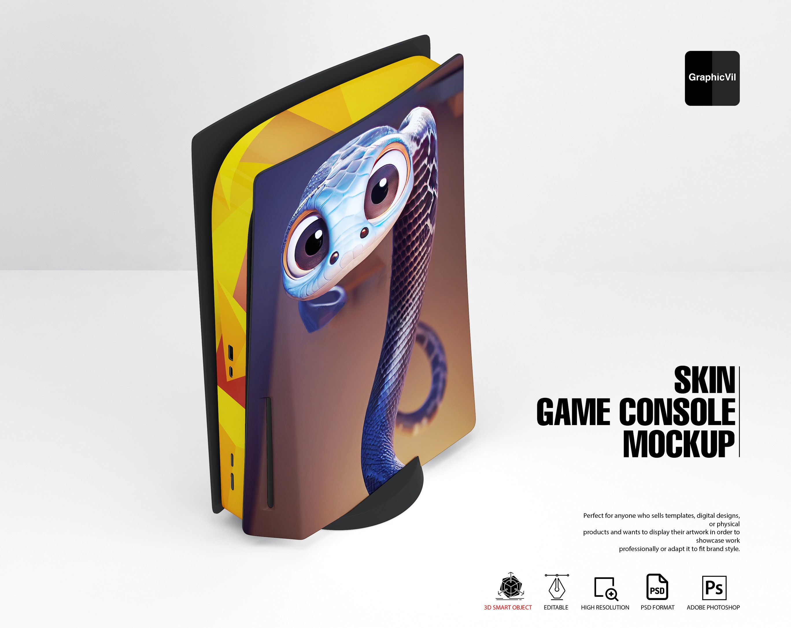 Sony Playstation 5 Skin Mockup Ps5, Ps5 Skin, Console Skin Mockup, Play ...