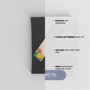 Dye Sublimation Book Cover Mockup, Bookmark Mockup, Book Template ...
