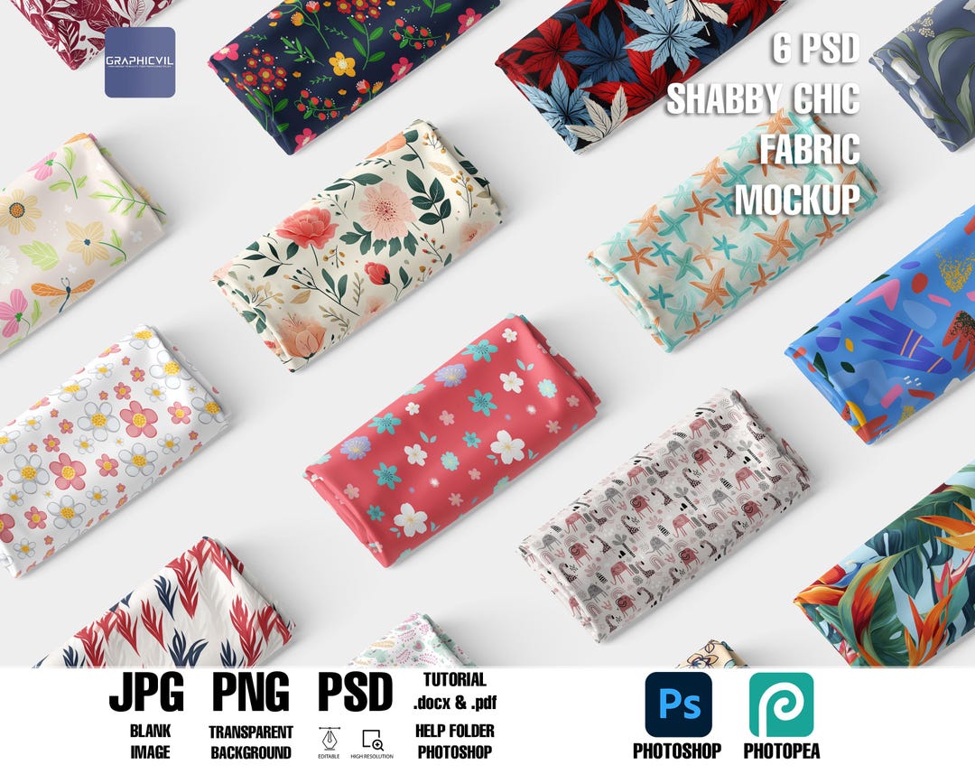 Shabby Chic Fabric Mockup, Fabric Mock Up, Fabric Pattern, Wool Fabric ...