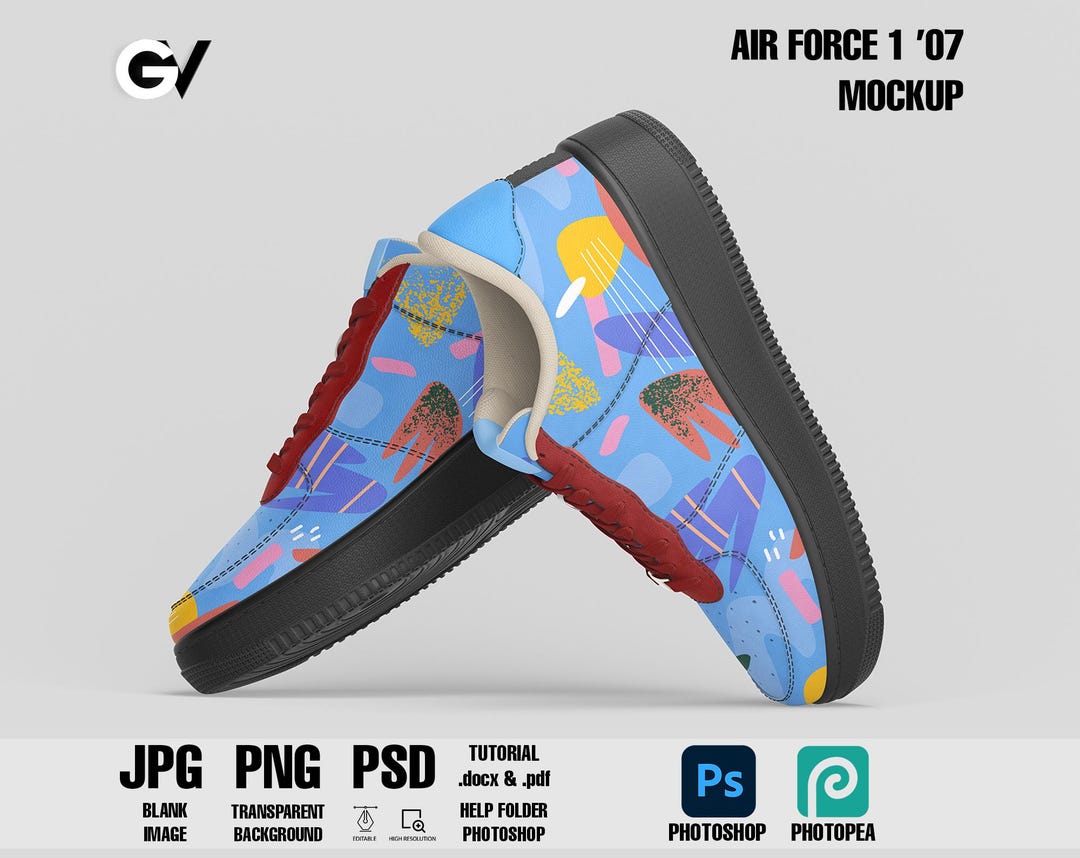Air Force 1 '07 Sneakers Mockup: Customizable PSD Template - Etsy