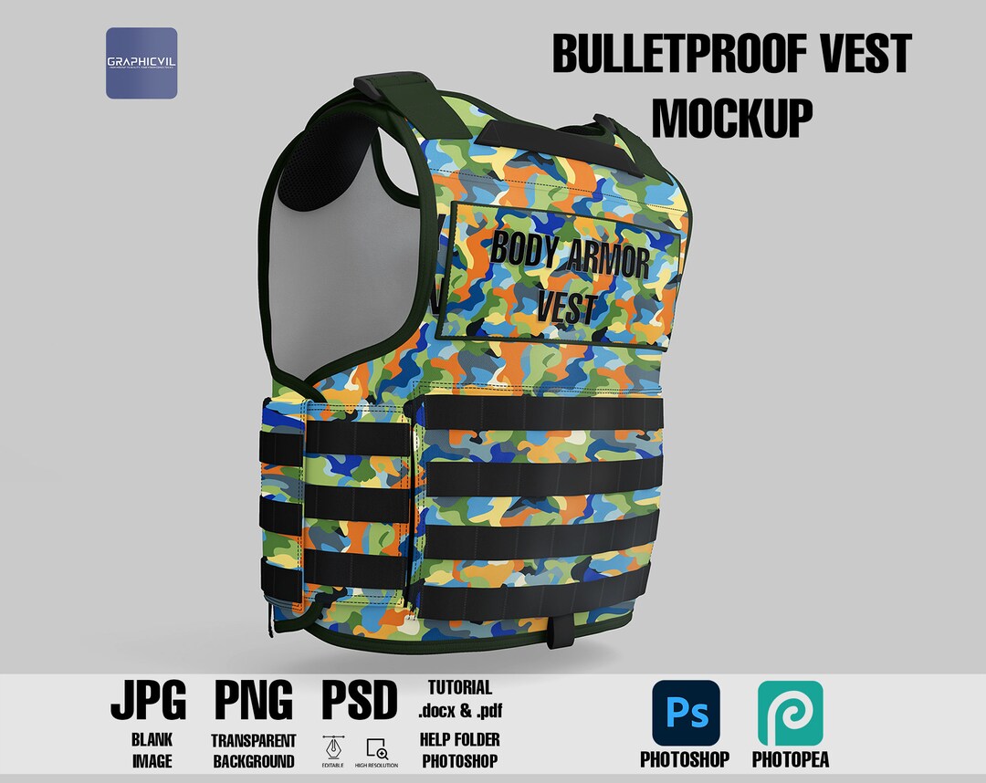Bulletproof Vest Mockup: Body Armor PSD Template - Etsy