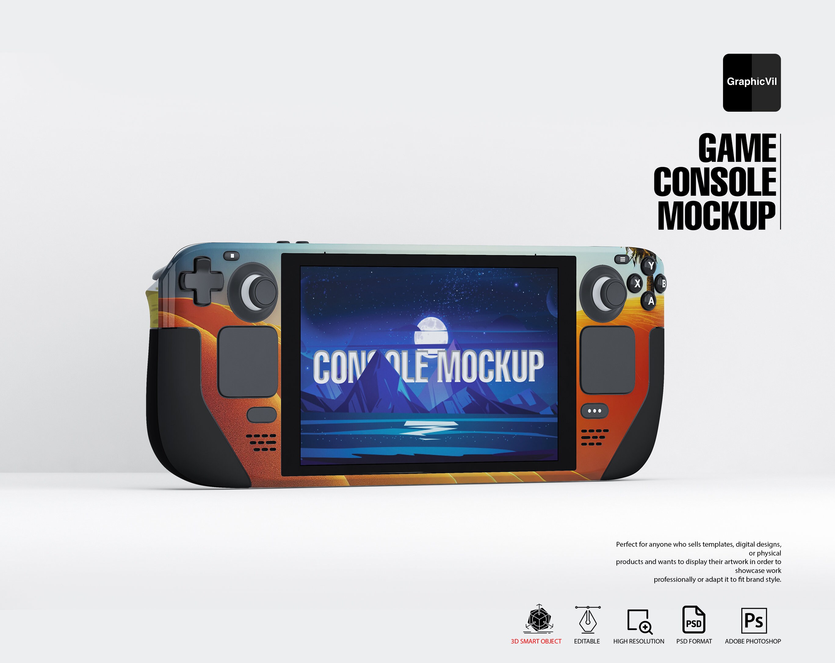 Steam Deck Skin Mockup Deck, Console Mockup, Skin Mockup, Steam Deck Skin, Deck Skin Mockup ...