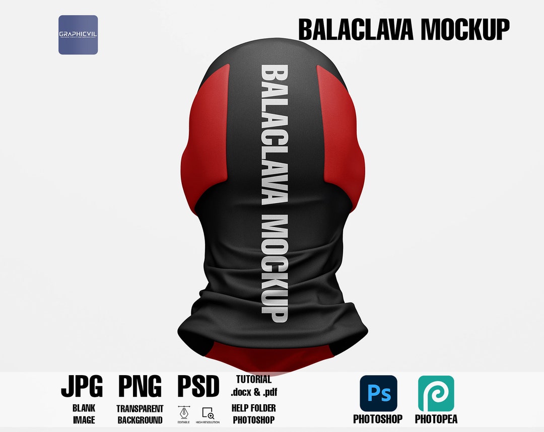 Dye Sublimation Balaclava Mockup Ski Mask Mockup Winter Face Mask ...