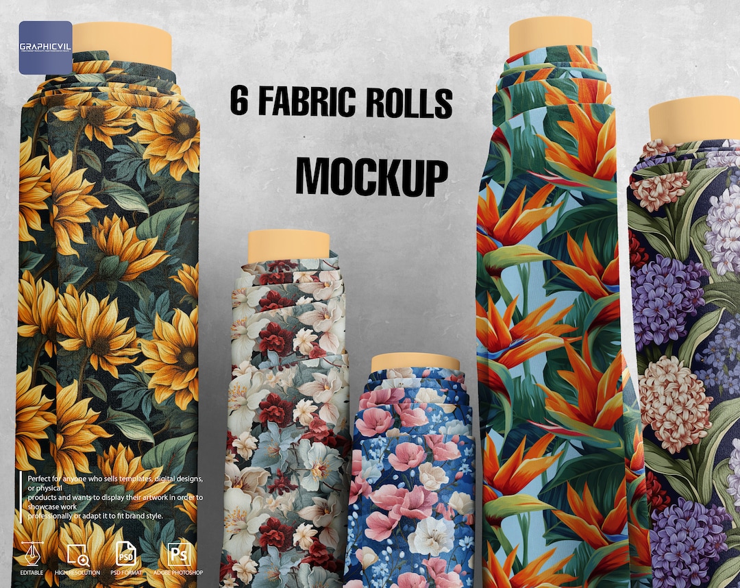 Fabric Rolls Mockup Fabric Mockup, Fabric Mock up Fabric Pattern, Wool ...
