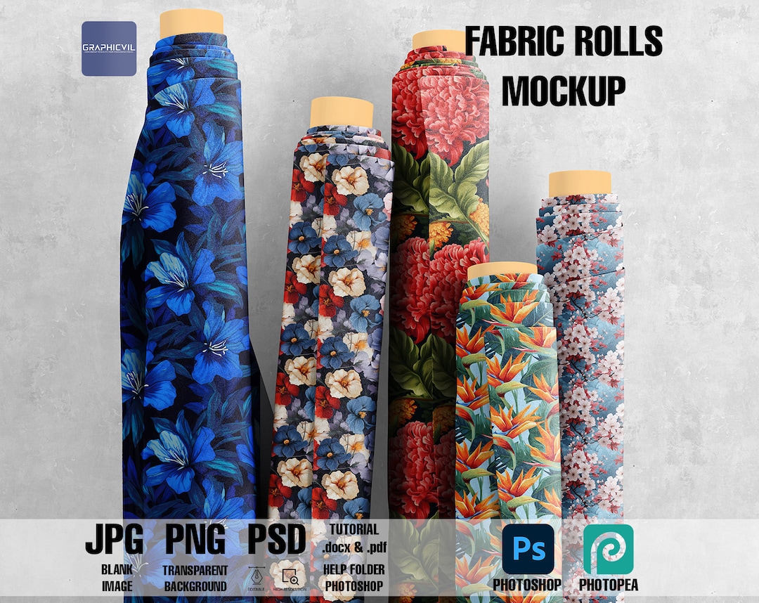 Fabric Rolls Mockup Fabric Mockup, Fabric Mock up Fabric Pattern, Wool ...