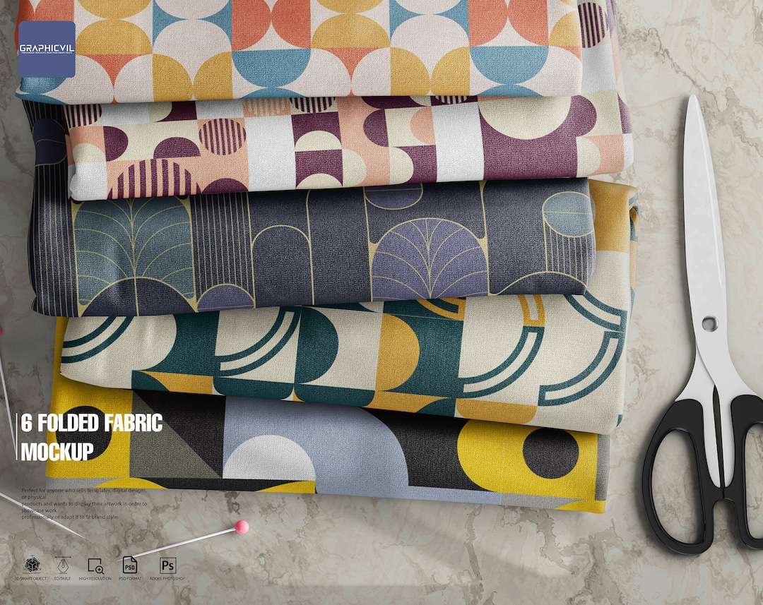 Folded Fabrics Mockup | Fabric, Folded Fabric, Pattern Mockup, Pattern ...