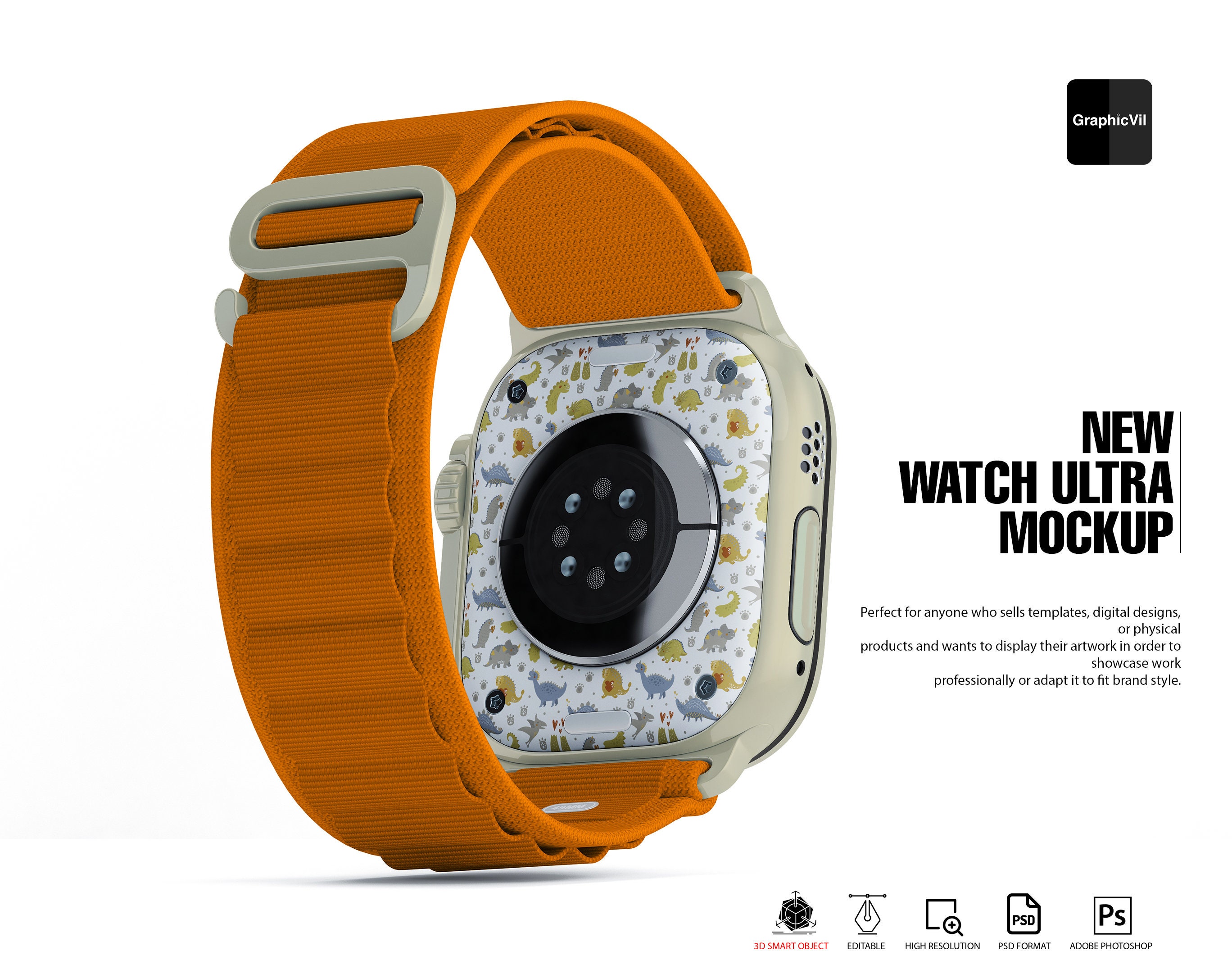 Watch Ultra Alpine Loop Mockup Watch Mockup, Watch Template, Technology ...