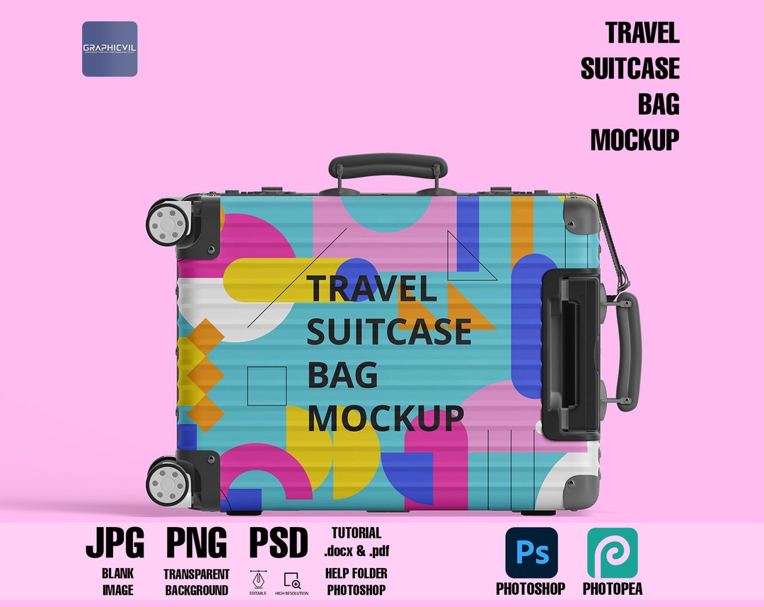 Travel Suitcase Mockup: Customizable PSD File - Etsy