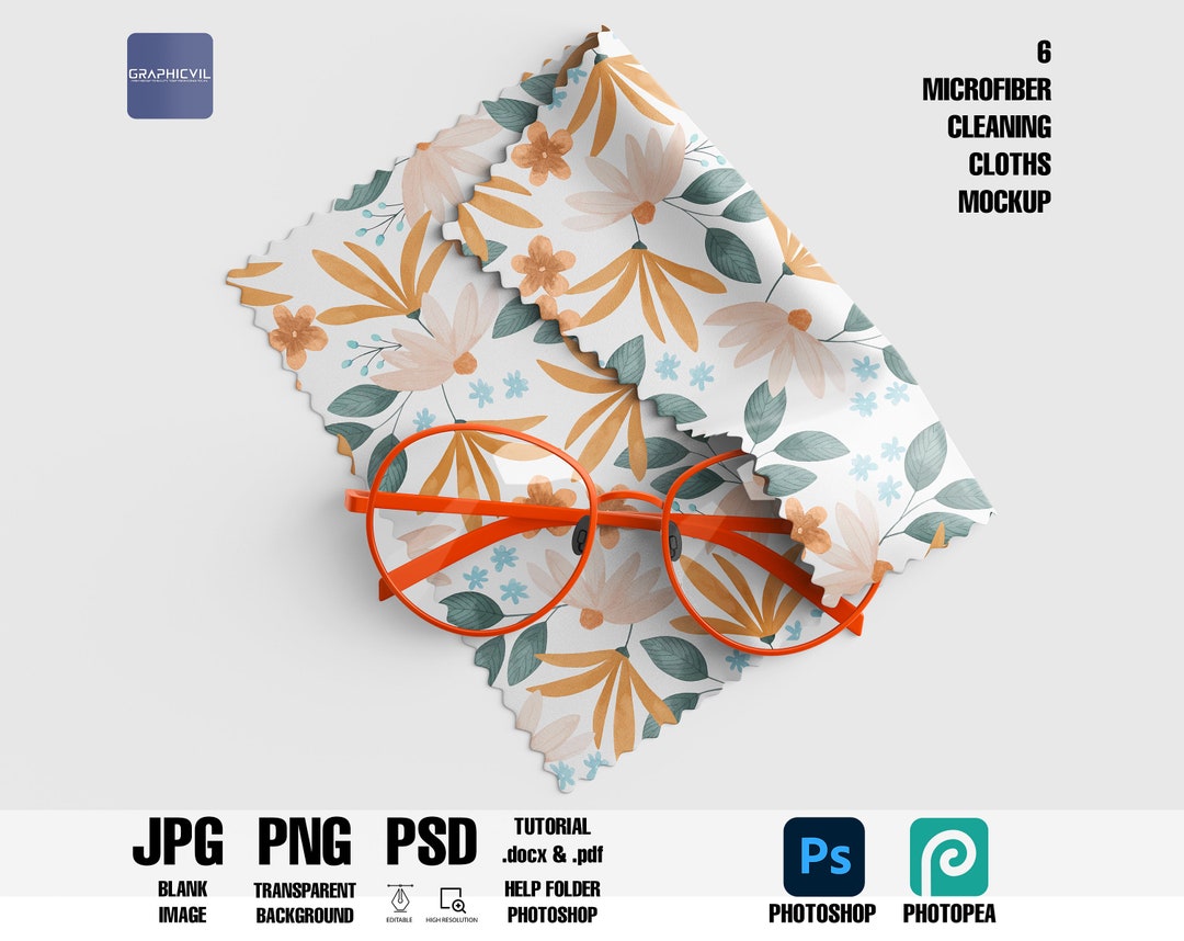 Microfiber Cleaning Cloth Mockup: Fabric PSD (digital Download) - Etsy