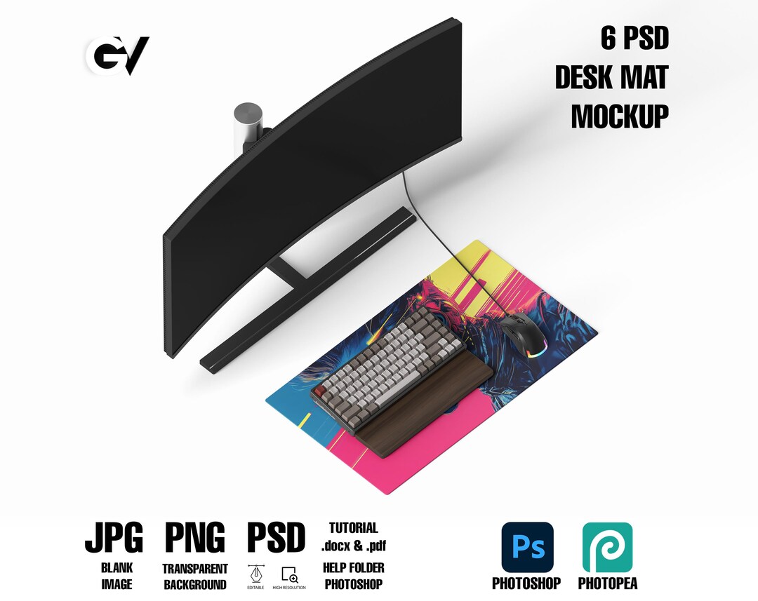 Desk Mat Mockup, 6 PSD Fully Editable, Desk Mat PSD Template, Desk Mat ...