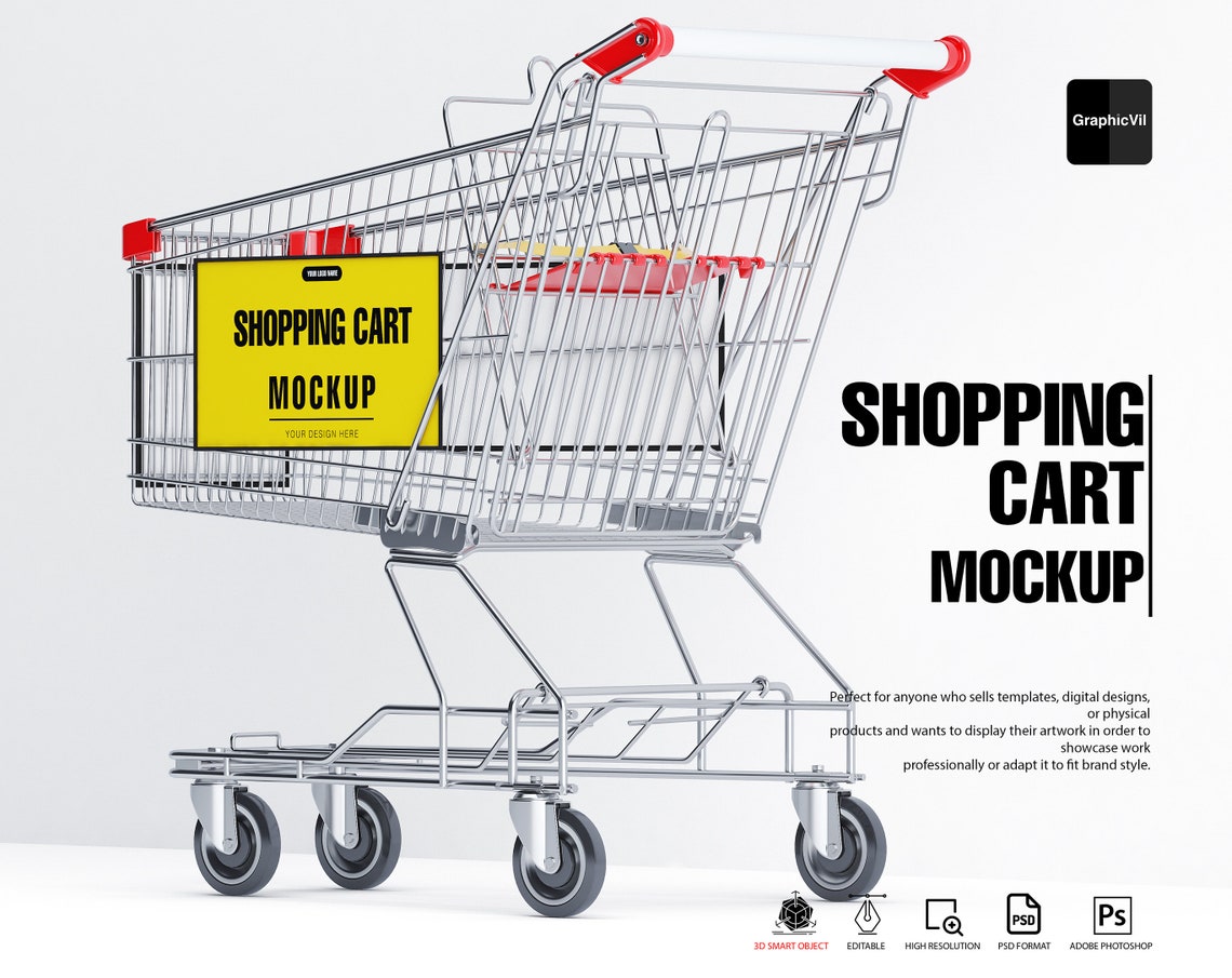 Shopping Cart Mockup Cart Mockup Shopping Cart Mockup - Etsy