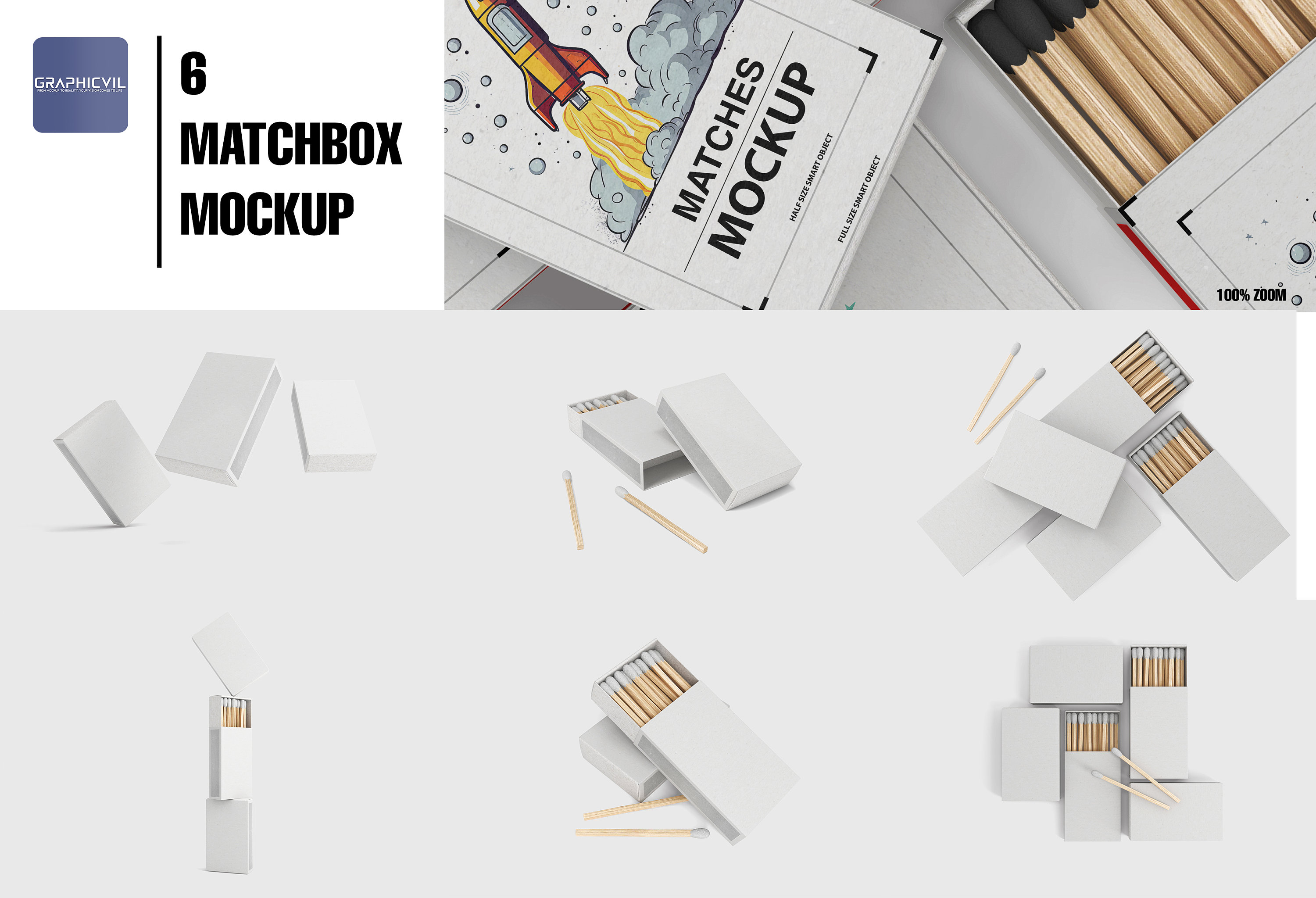 Dye Sublimation Matchbox Mockup Packaging Design, Pyro Pack Mockup ...