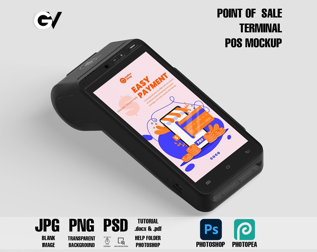 POS Terminal Mockup: Customizable Payment Device (PSD) - Etsy